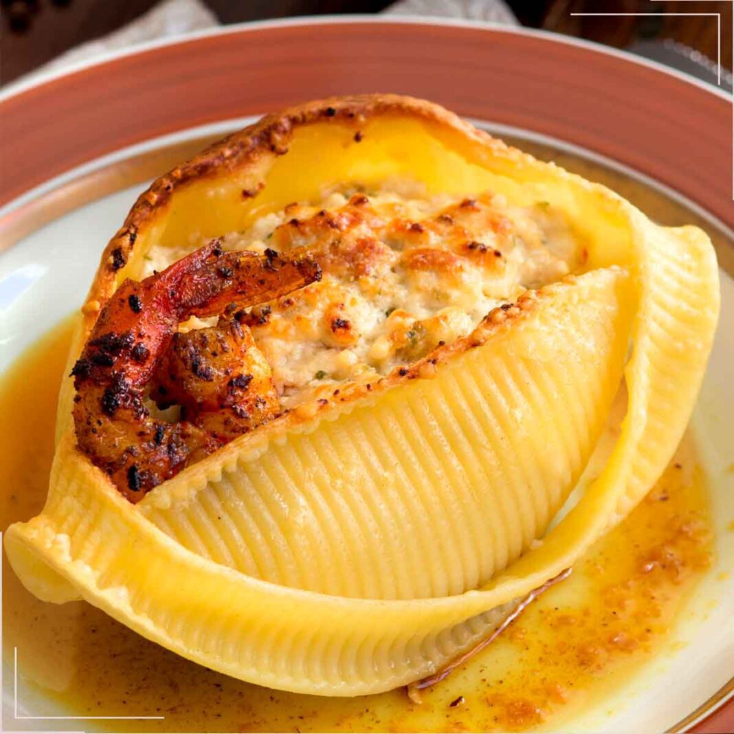 Conchiglione Recheado com Ricota e Espinafre