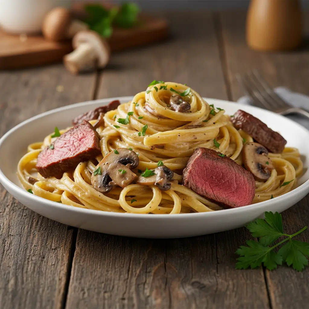 Fettuccine com Filé Mignon e Cogumelos: A Combinação Perfeita